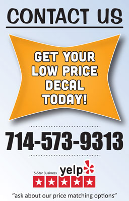 Decal pricing - Orange County Signs